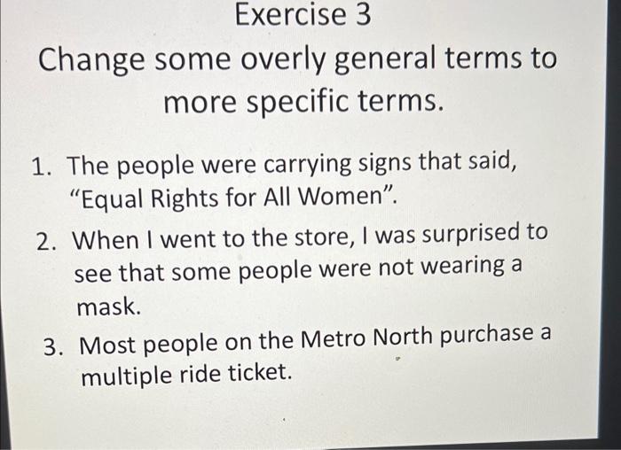 Change some overly general terms to more specific | Chegg.com