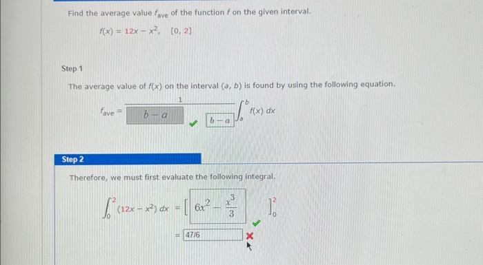 Solved Find the average value fave of the function f on the | Chegg.com
