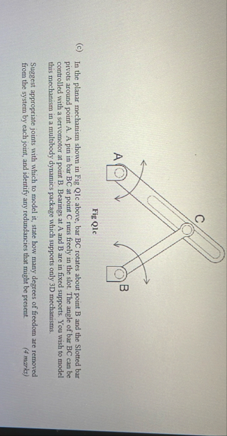 Solved (c) ﻿In the planar mechanism shown in Fig Q1c above, | Chegg.com