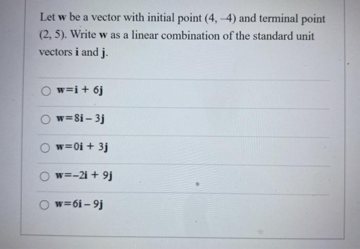 Solved The initial and terminal points of vector v are | Chegg.com