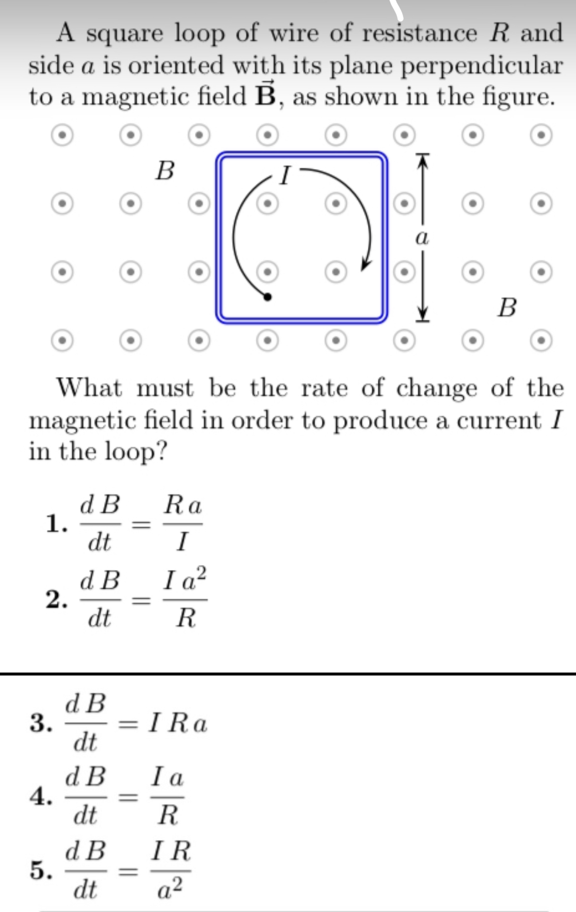Solved A square loop of wire of resistance R ﻿and side a ﻿is | Chegg.com