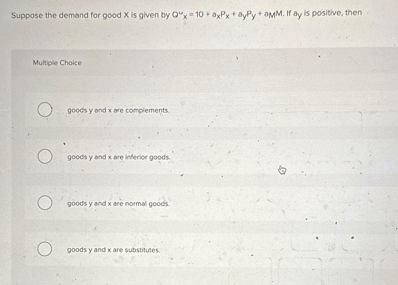 Solved Suppose the demand for good x ﻿is given by | Chegg.com
