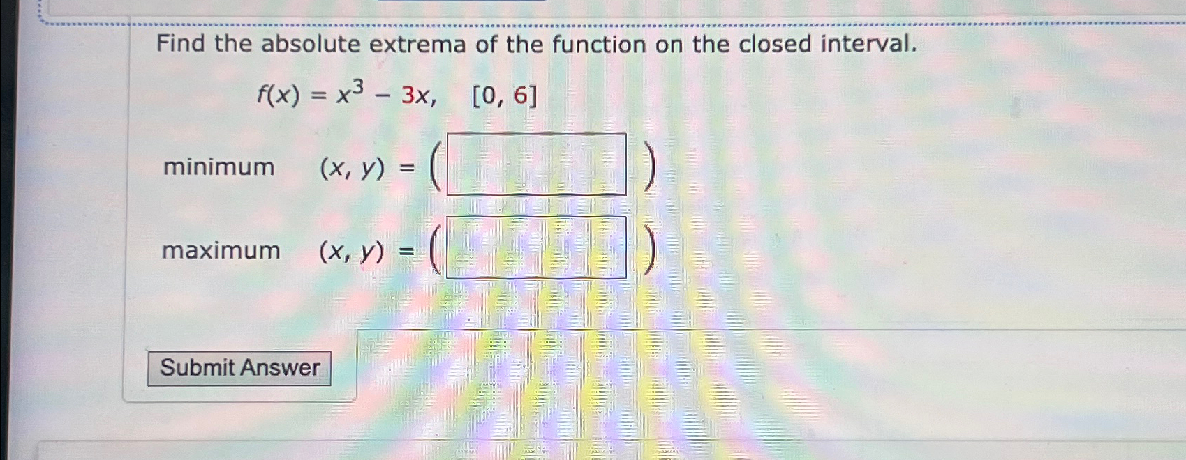 Solved Find the absolute extrema of the function on the | Chegg.com