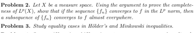 Solved Problem 2. ﻿Let x ﻿be a measure space. Using the | Chegg.com