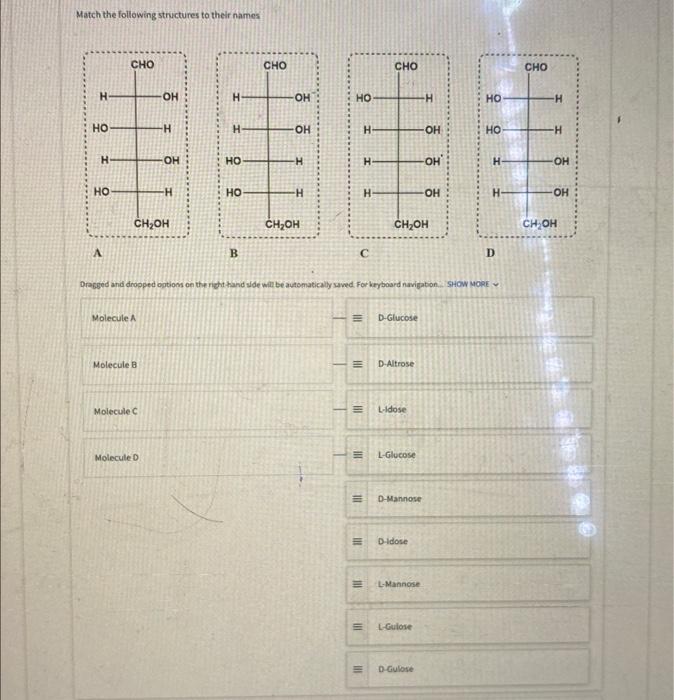 Solved Match the following structures to their names | Chegg.com