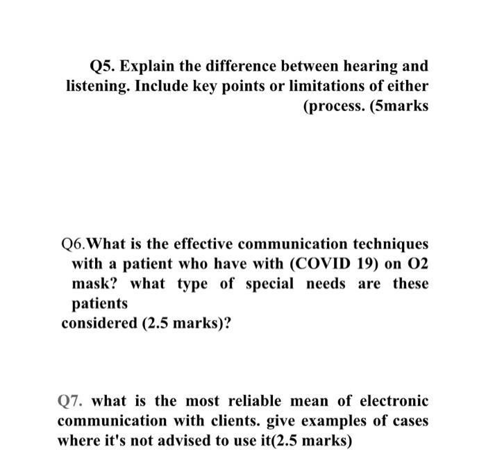 Solved Q5. Explain the difference between hearing and | Chegg.com