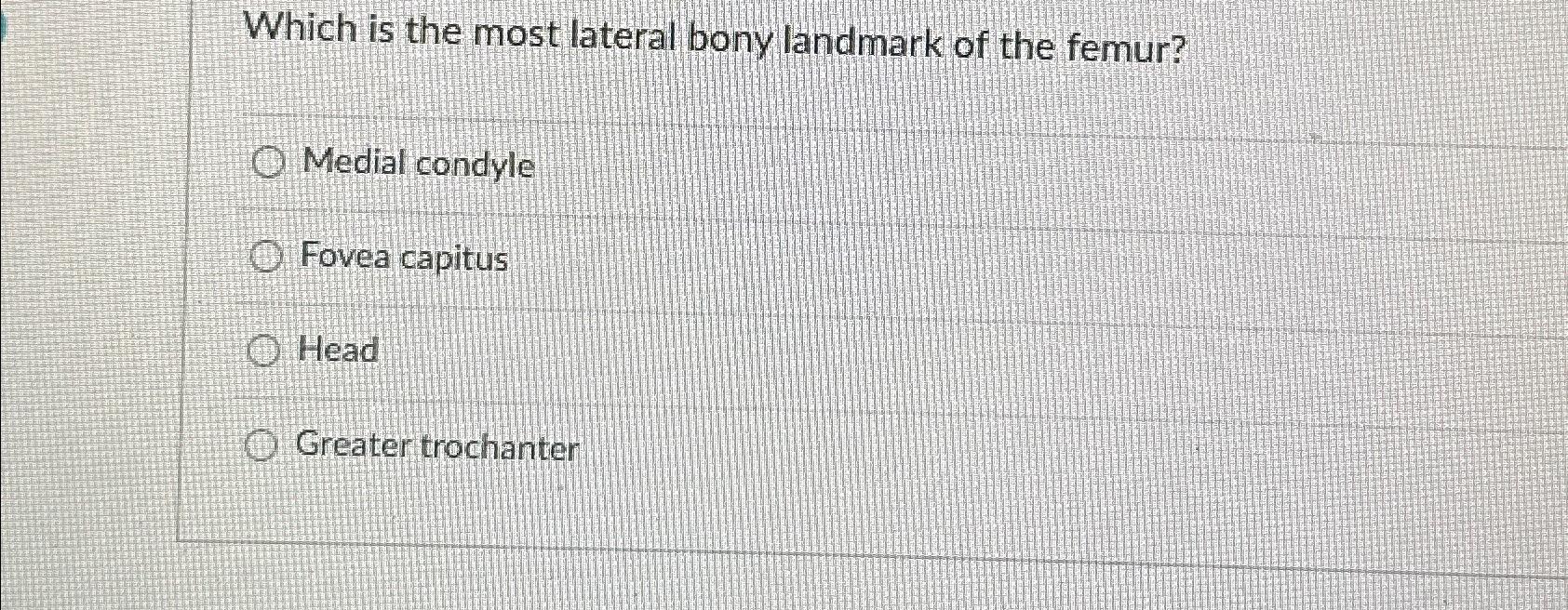 Solved Which is the most lateral bony landmark of the | Chegg.com