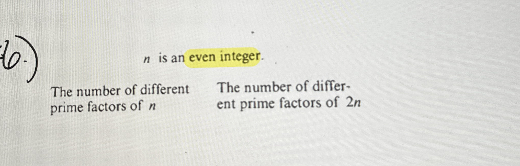 6.)n ﻿is an even integer.The number of different | Chegg.com