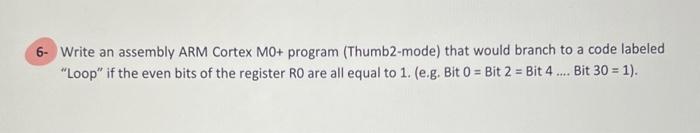 Solved Write An Assembly Arm Cortex M0 Program 