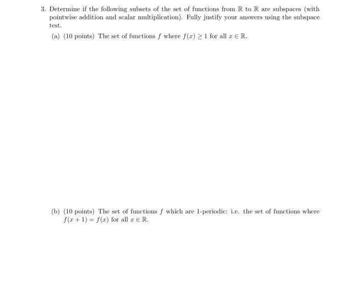 Solved 3. Determine if the following subsets of the set of | Chegg.com