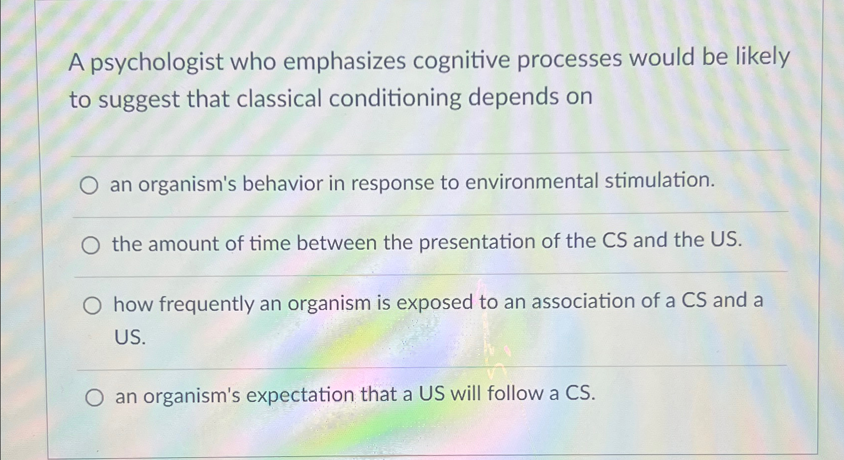 Solved A psychologist who emphasizes cognitive processes | Chegg.com