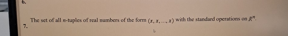 Solved The set of all n-tuples of real numbers of the form | Chegg.com