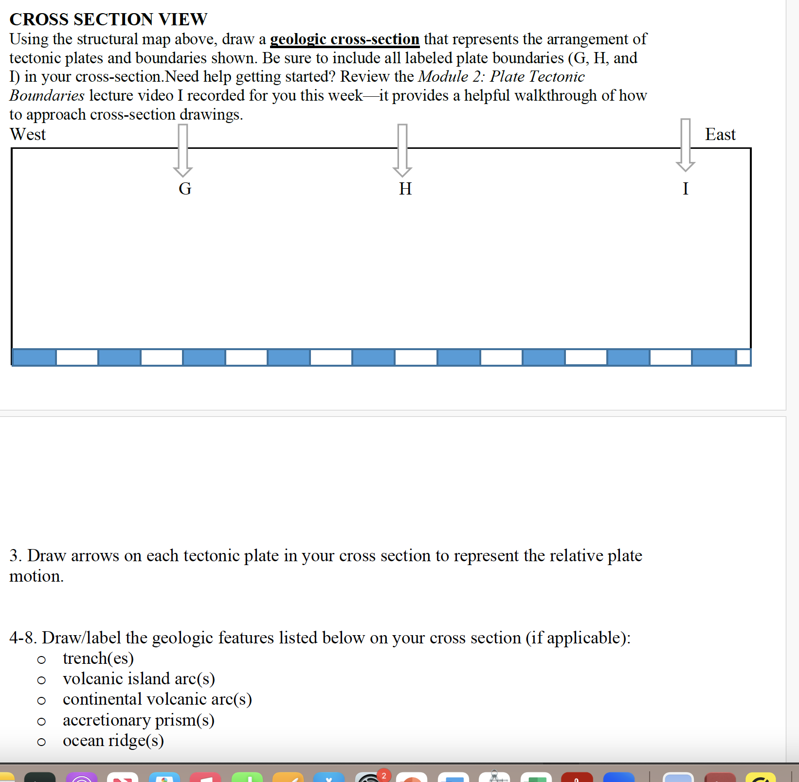 Solved Using the structural map above, draw a geologic | Chegg.com