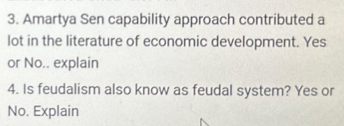 Solved Amartya Sen capability approach contributed a lot in | Chegg.com