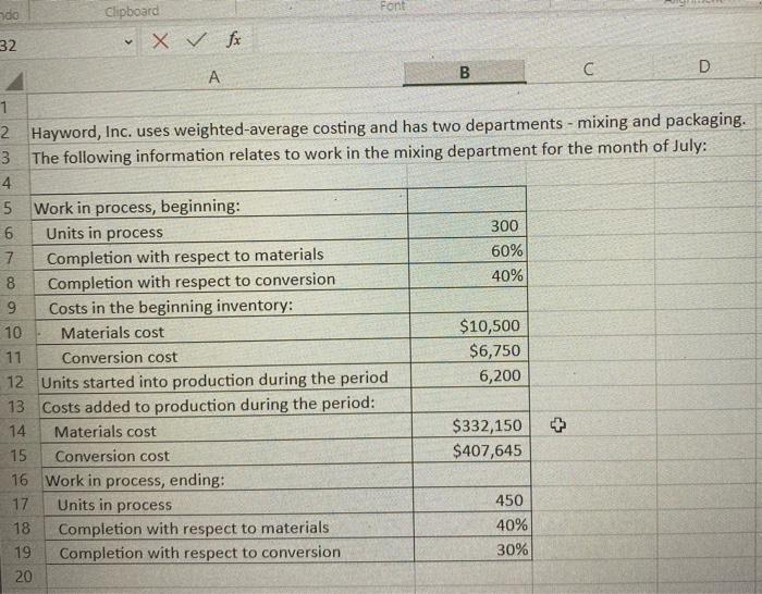 Solved Hayword Inc Uses Weighted Average Costing And Has 0848