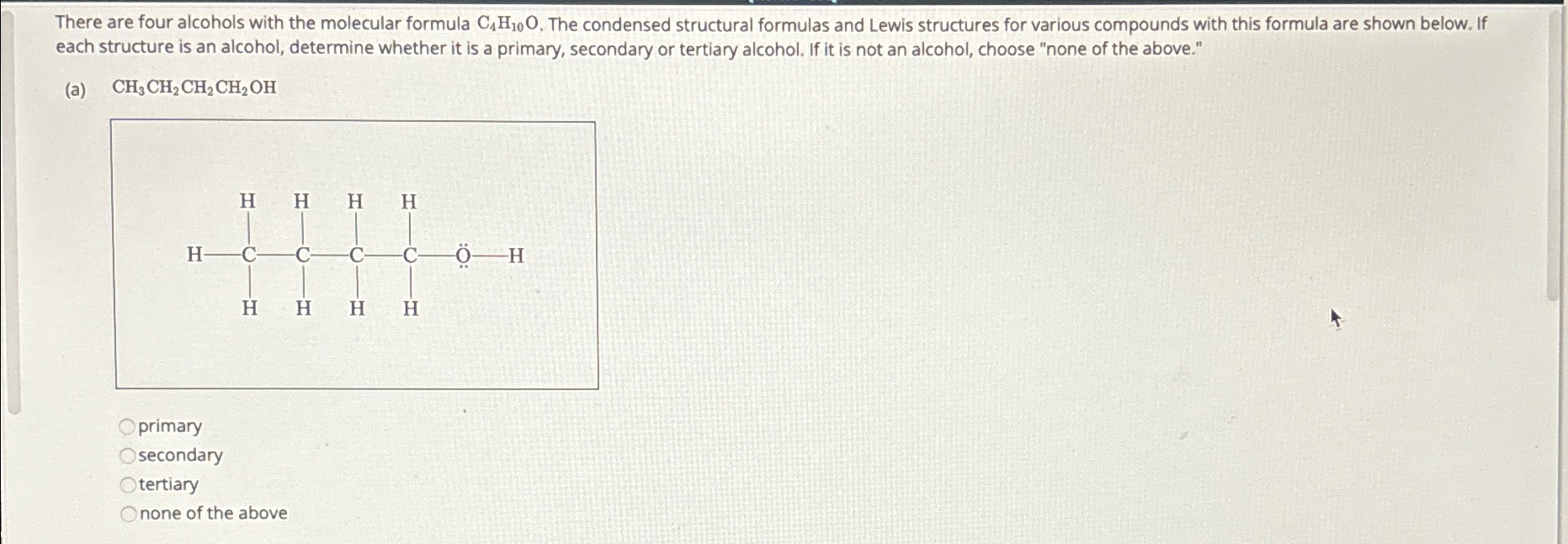 Solved There are four alcohols with the molecular formula | Chegg.com