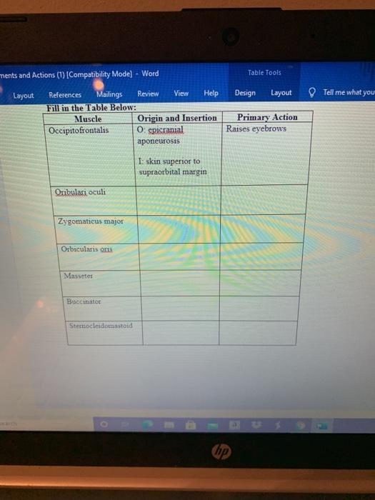 Solved Table Tools Design Layout Tell me what you ments and | Chegg.com