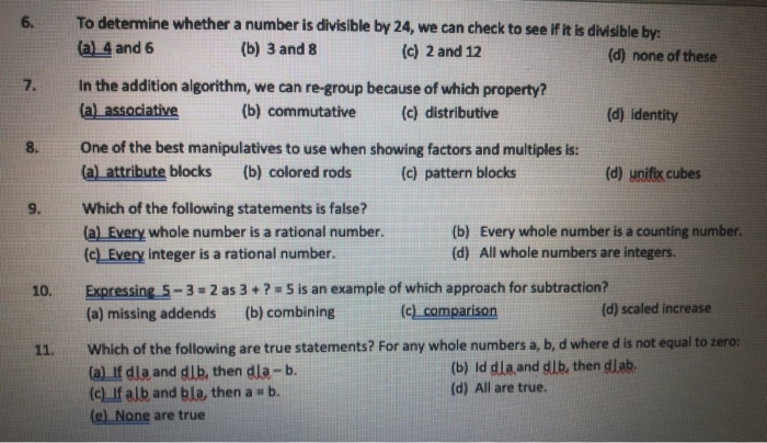Solved To determine whether a number is divisible by 24, we | Chegg.com
