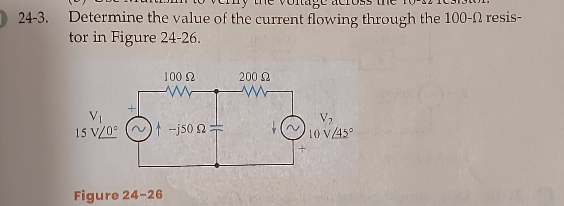 Solved 24-3. ﻿Determine the value of the current flowing | Chegg.com