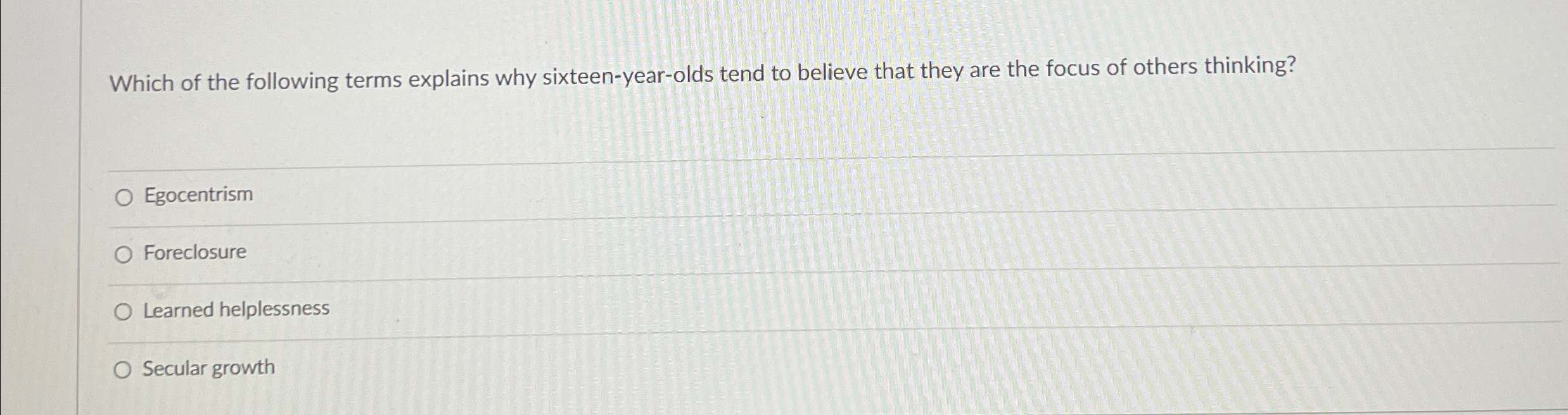 Solved Which of the following terms explains why | Chegg.com