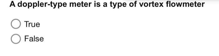 Solved A doppler-type meter is a type of vortex flowmeter | Chegg.com