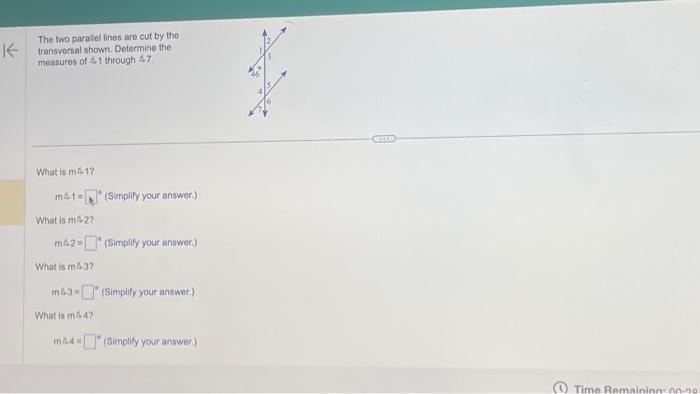 Solved The two parallel lines are cut by the transversal | Chegg.com