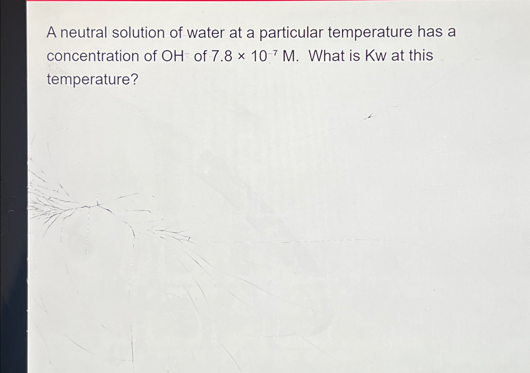 Solved A neutral solution of water at a particular | Chegg.com