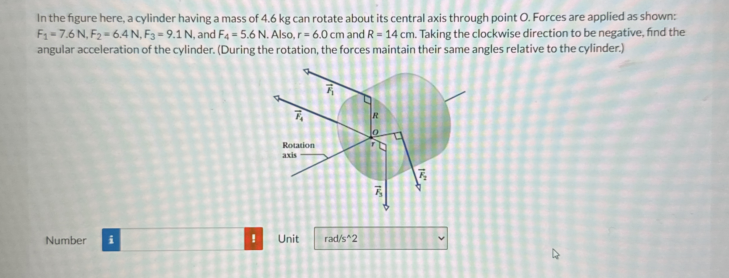 Solved In the figure here, a cylinder having a mass of 4.6 | Chegg.com