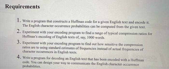 Solved eequirements 1. Write a program that constructs a | Chegg.com