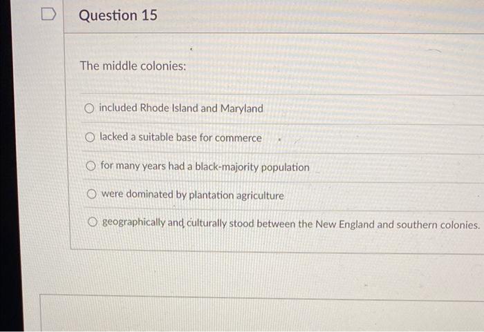 The early settlers of New England differed from those | Chegg.com