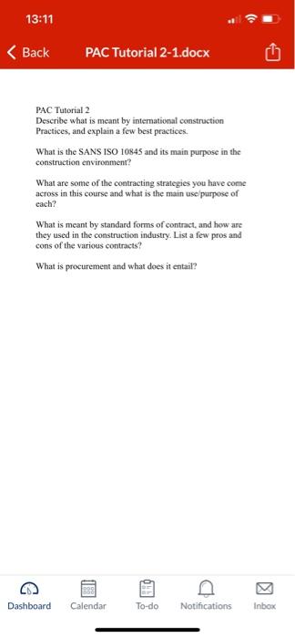 Solved PAC Tutorial 2 Describe what is meant by intemational | Chegg.com