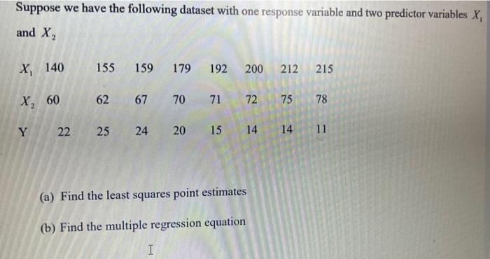 Solved Suppose we have the following dataset with one | Chegg.com