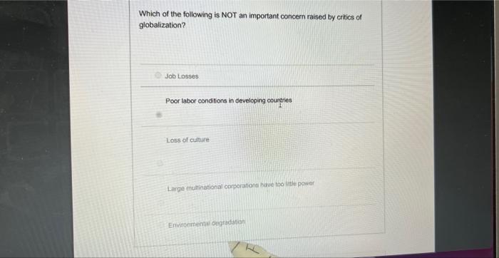 Solved Which of the following is NOT an important concern | Chegg.com