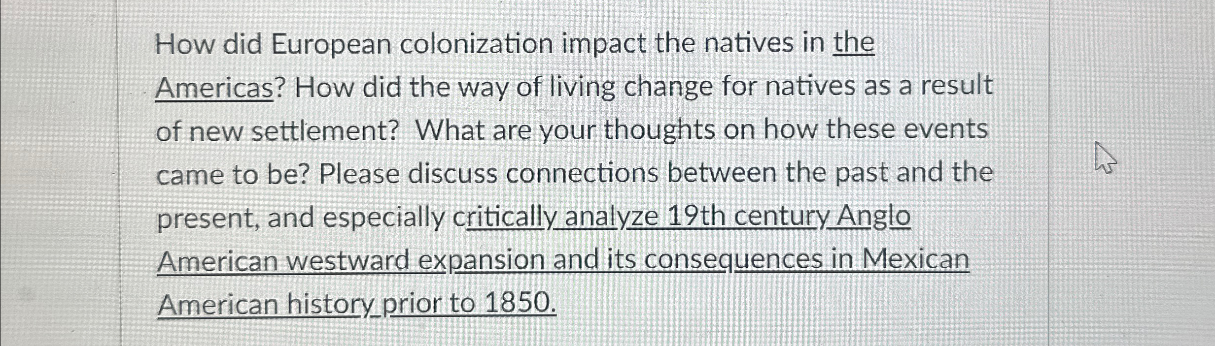 Solved How did European colonization impact the natives in | Chegg.com