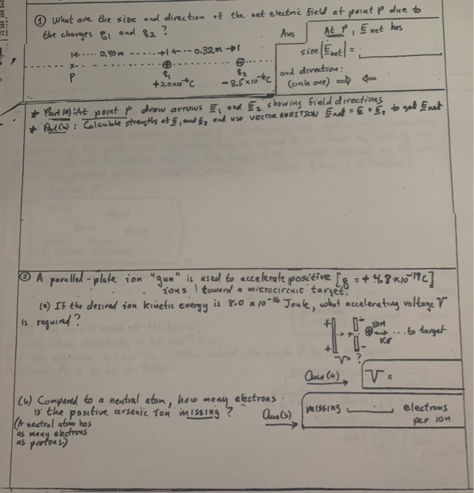 Solved ☺ what are the size and direction of the met electric | Chegg.com