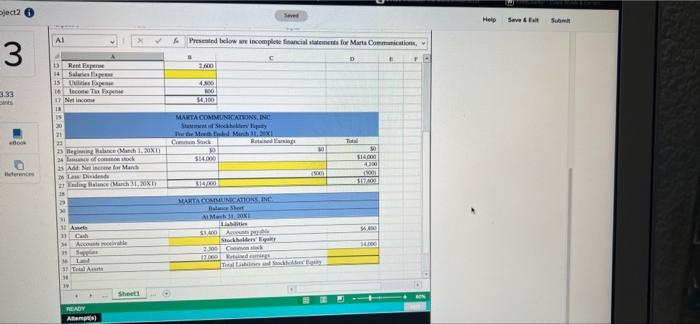 Solved 3 Relationships among Financial Statements using | Chegg.com