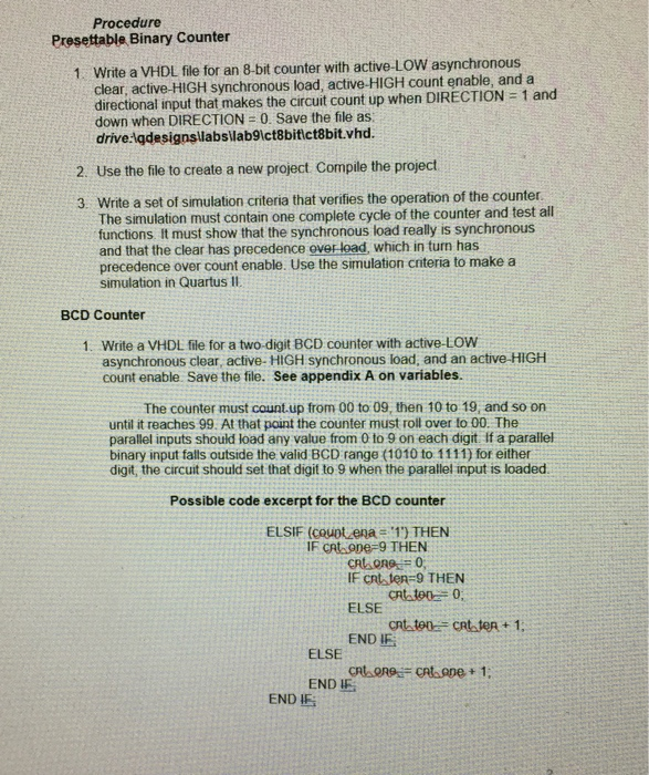 Experiment 9 Binary and BCD Counters with Control | Chegg.com