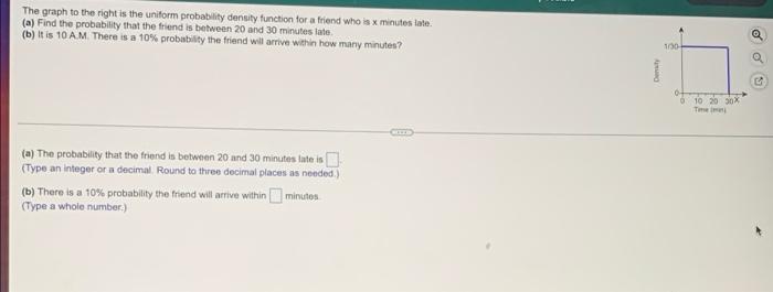 Solved The graph to the right is the uniform probability | Chegg.com