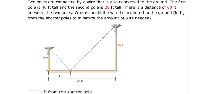Solved Two poles are connected by a wire that is also | Chegg.com