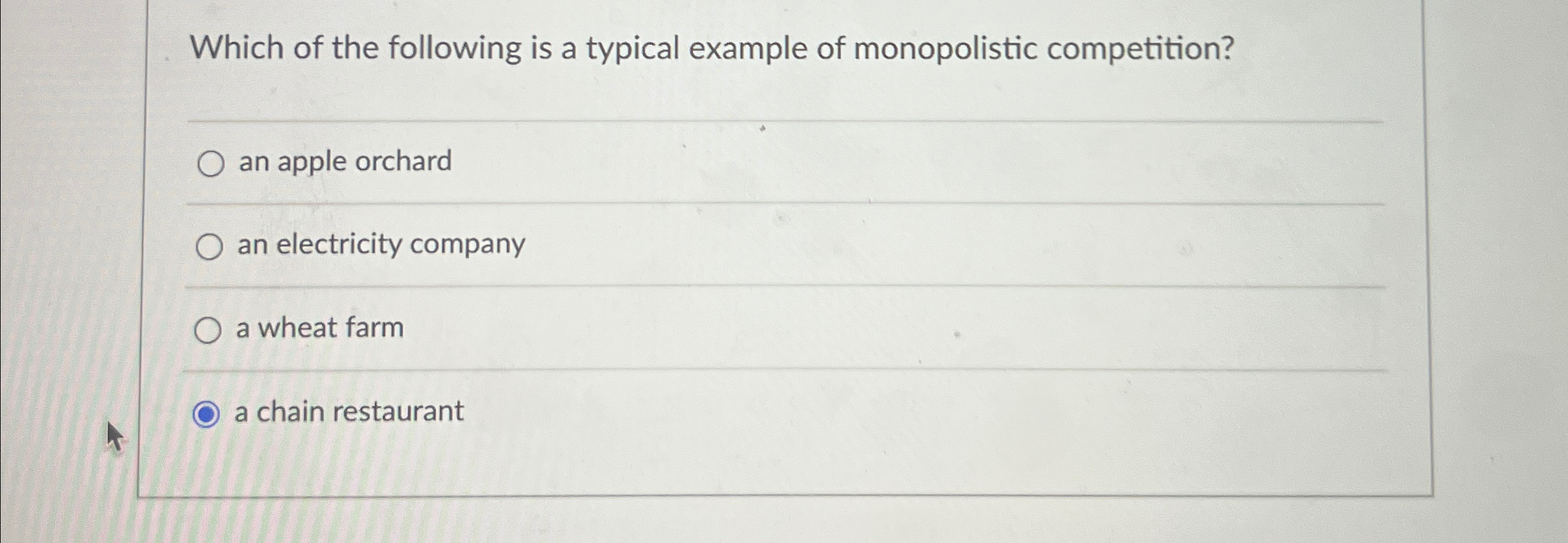 Solved Which of the following is a typical example of | Chegg.com