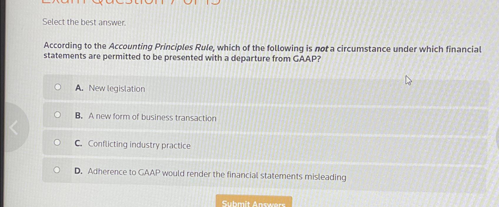 Solved Select the best answer.According to the Accounting | Chegg.com