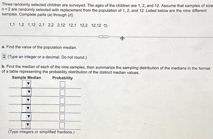 Solved Three randomly selected children are surveyed. The | Chegg.com