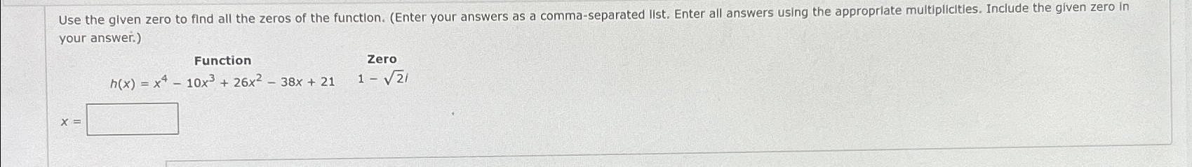 Solved your answer.) ﻿Function Zero | Chegg.com