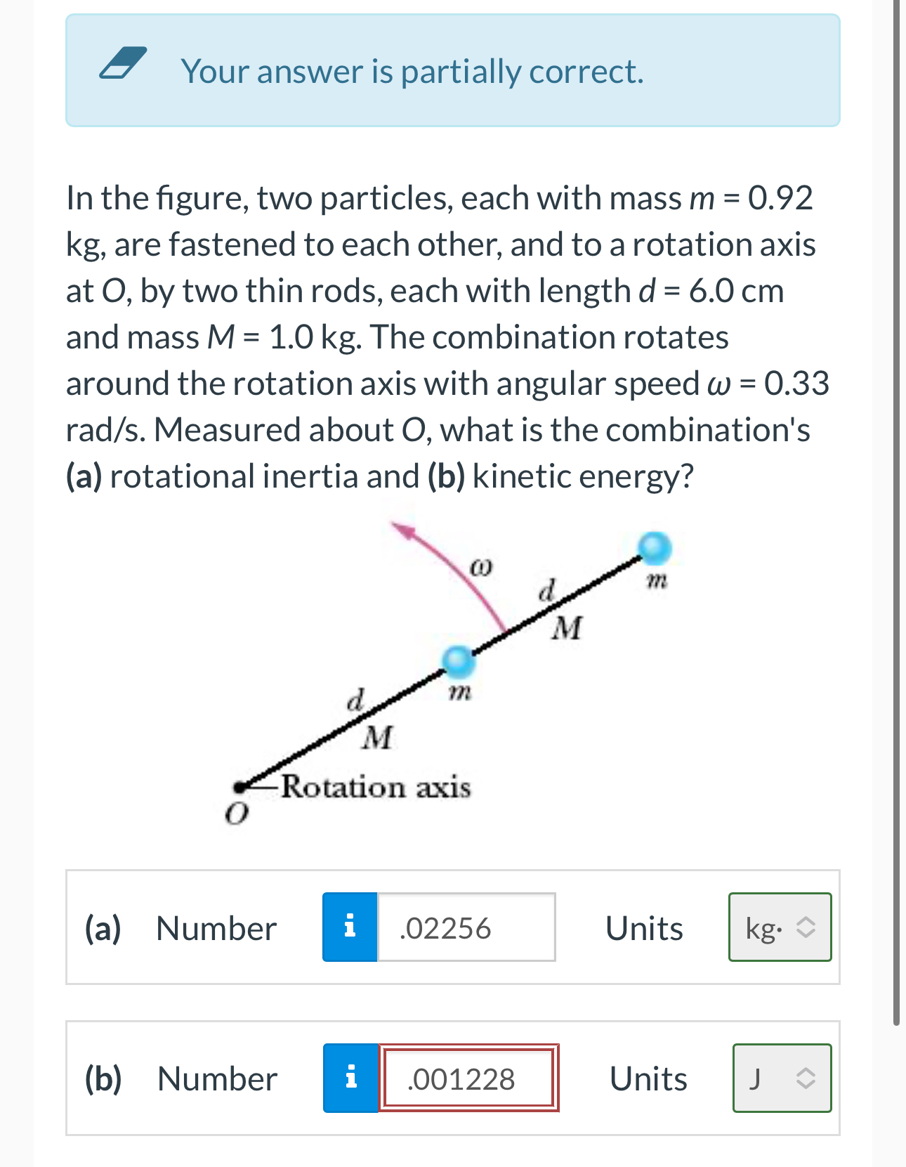 Solved Your answer is partially correct.In the figure, two | Chegg.com