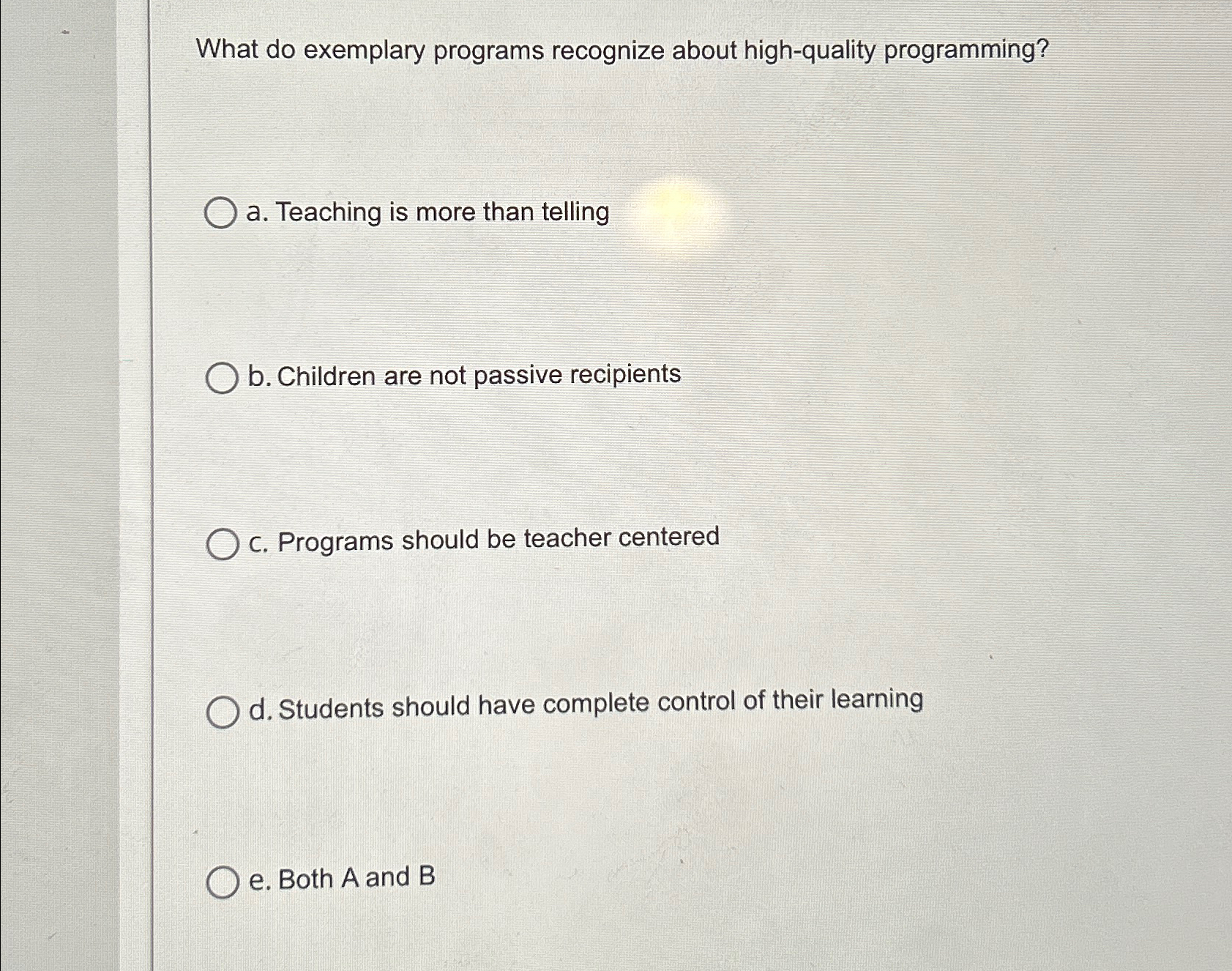 Solved What do exemplary programs recognize about | Chegg.com