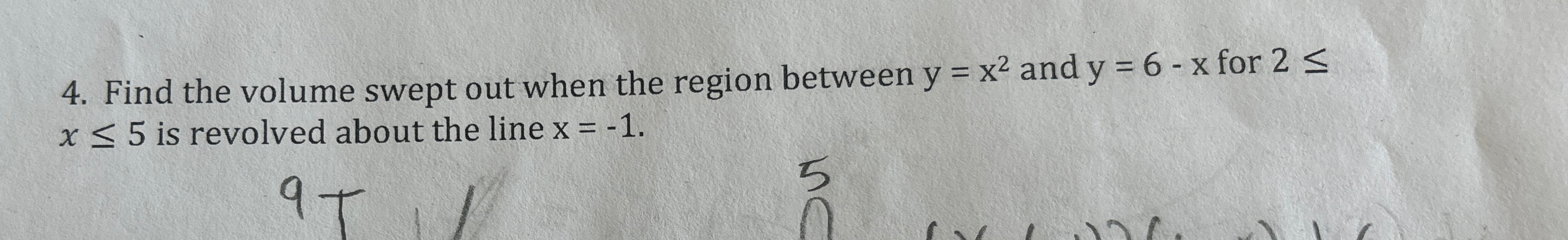 Solved Find the volume swept out when the region between | Chegg.com