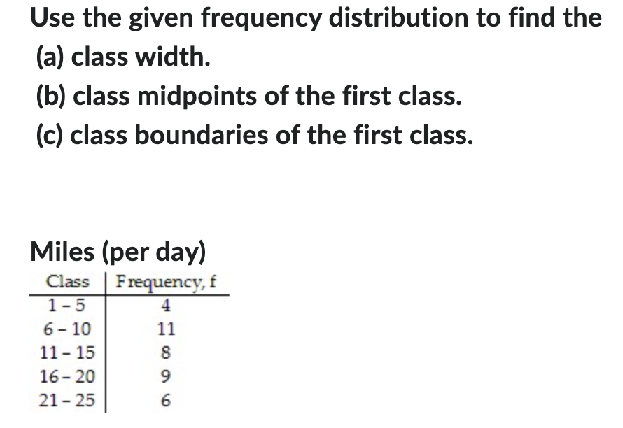 Solved Use the given frequency distribution to find the(a) | Chegg.com
