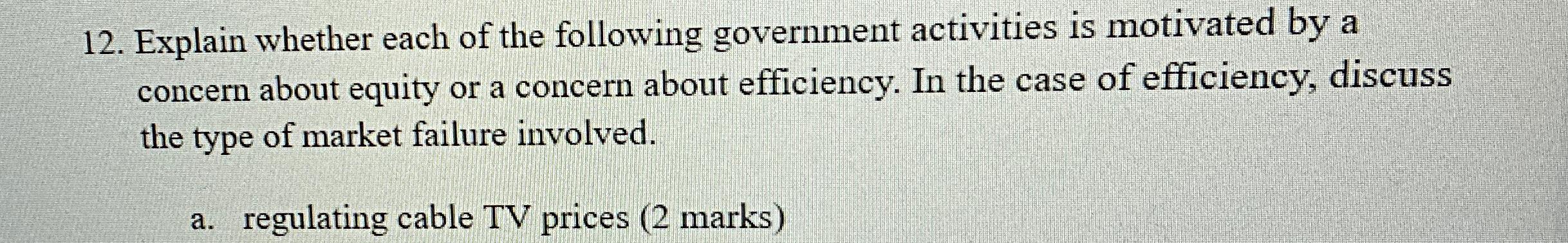 Solved Explain whether each of the following government | Chegg.com