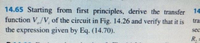 Solved 14.65 Starting from first principles, derive the | Chegg.com