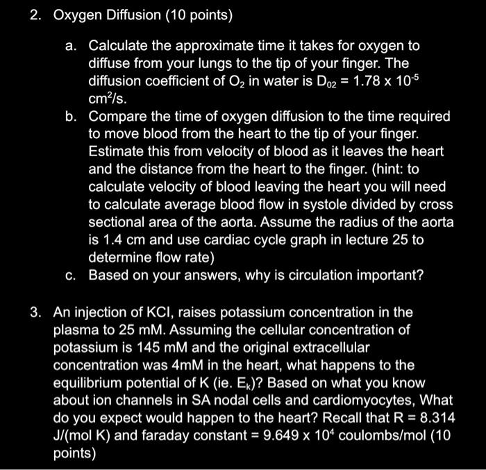 Solved diffusion coefficient of O2 in water is D02=1.78×10−5 | Chegg.com